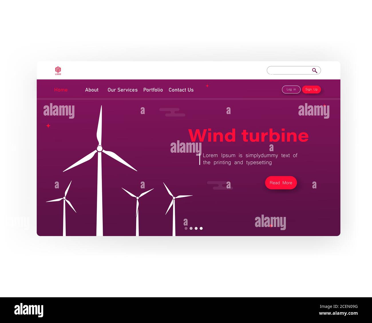 Energy concept background with wind turbine. Page, website blank ...