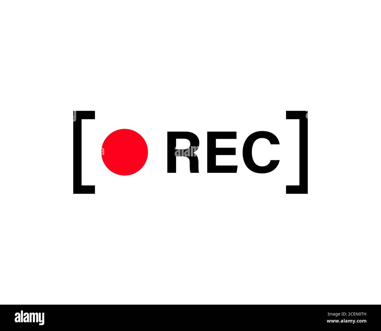 Framed recording sign, currently recording, rec, record, now entry ...