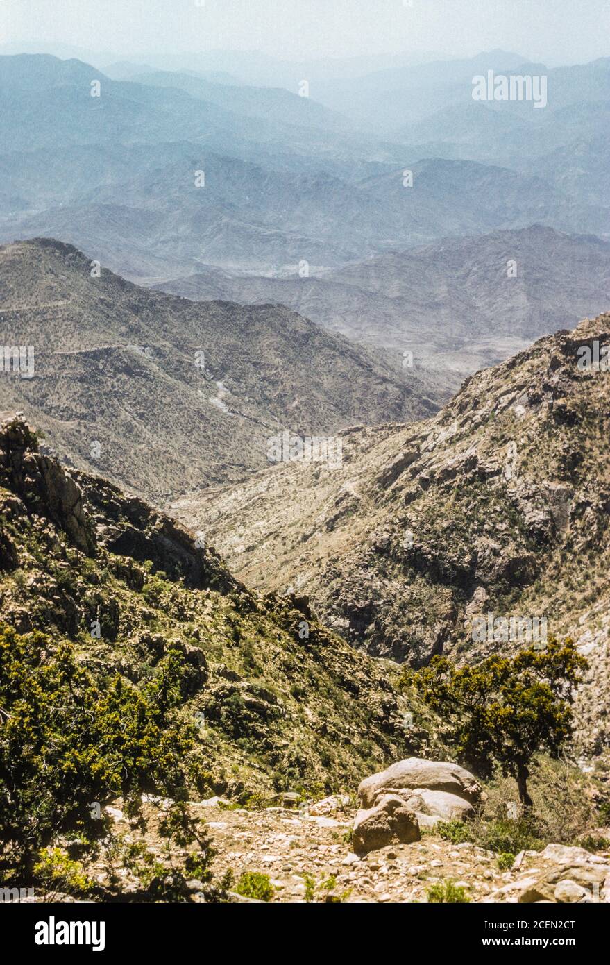 Saudi Arabia. Mountainous Terrain near Abha, Asir Province ...