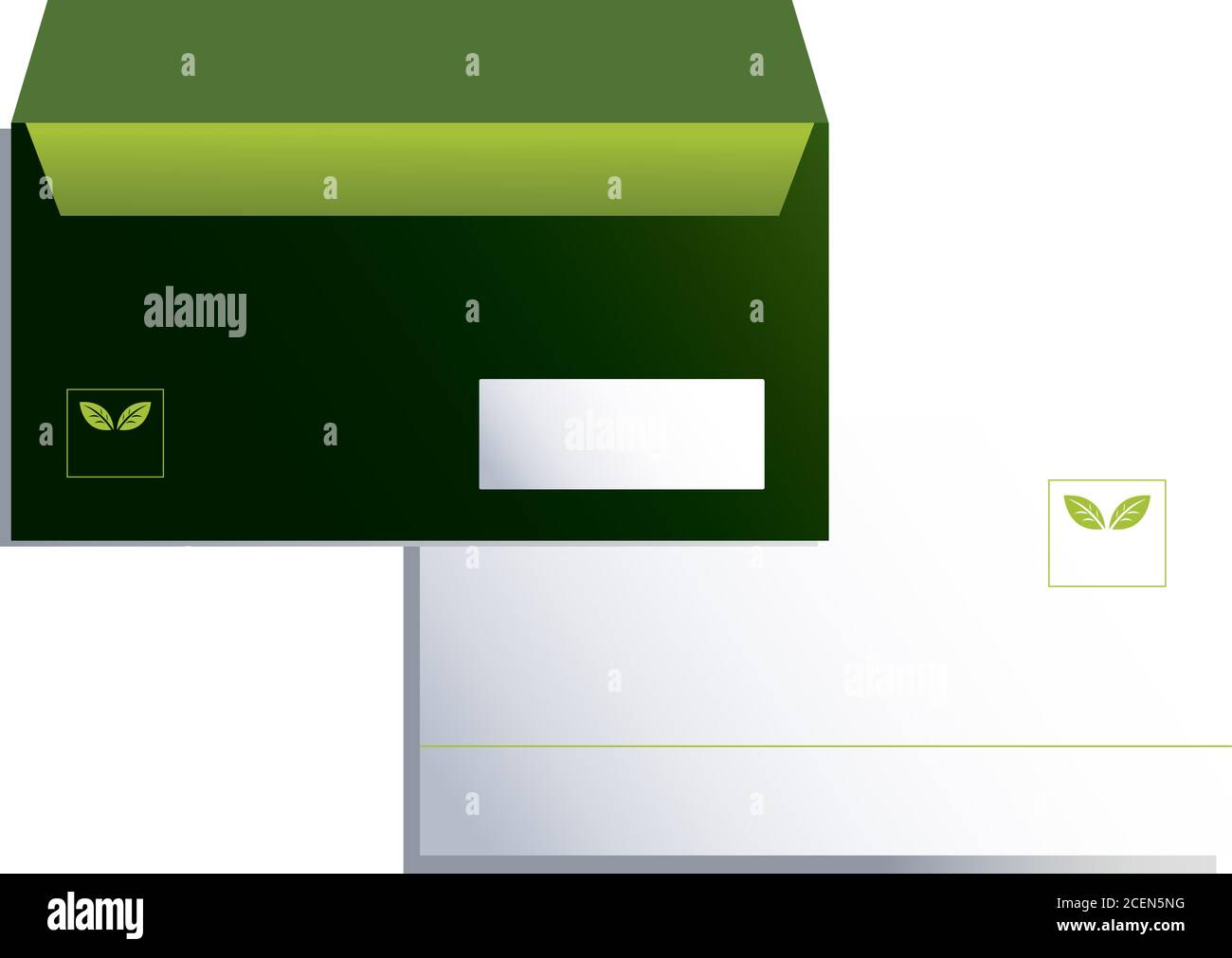 envelope green and white with corporate branding vector illustration ...