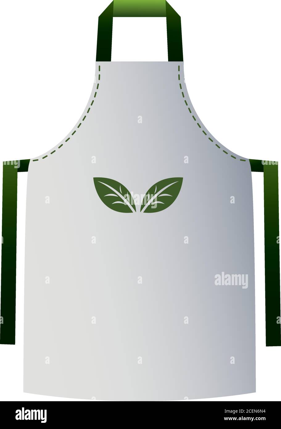 green and white cooking apron with corporate designs vector ...