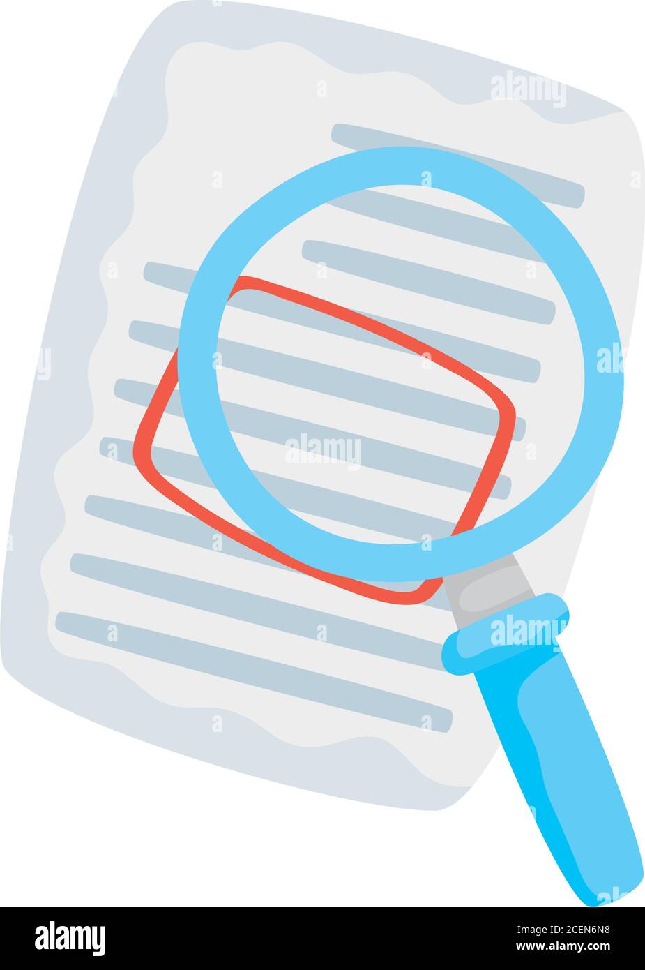 Isolated lupe with document paper Vector illustration Stock Vector ...