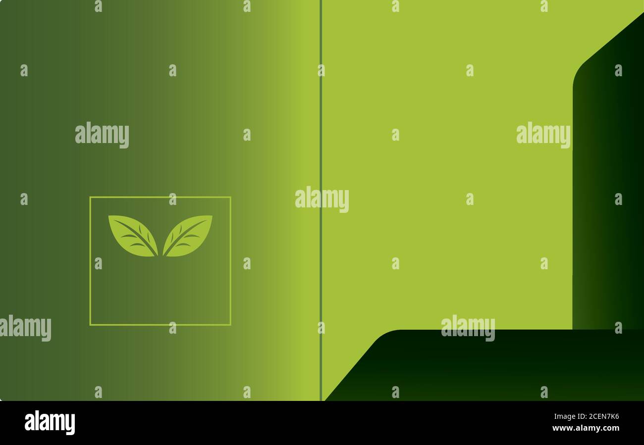 green folder and sheets with corporate designs vector illustration ...
