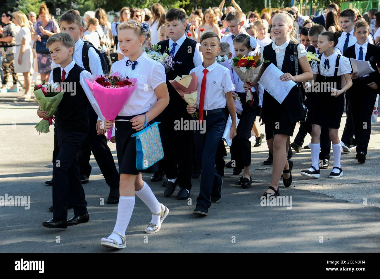 Russia School Children Flowers High Resolution Stock Photography and ...