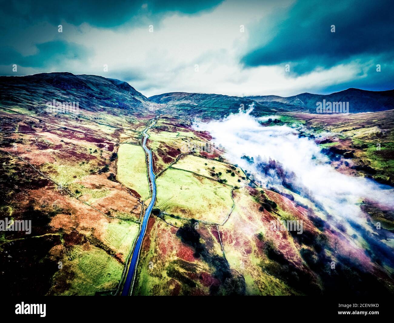 Lake District landscape, forest, lake, mountains, fells Stock Photo - Alamy