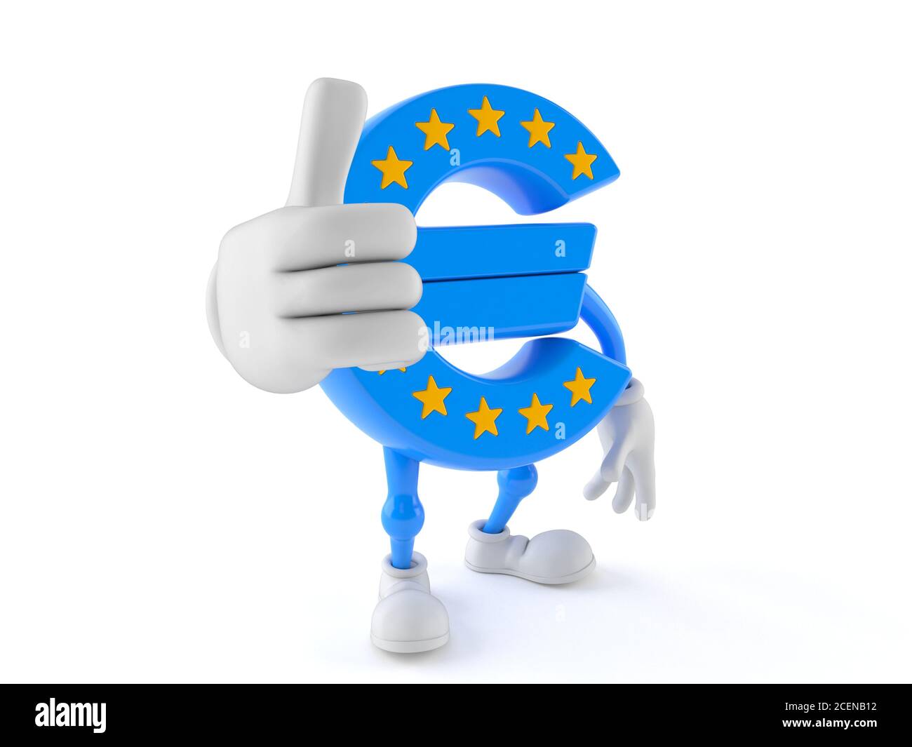 Euro character with thumbs up isolated on white background Stock Photo ...