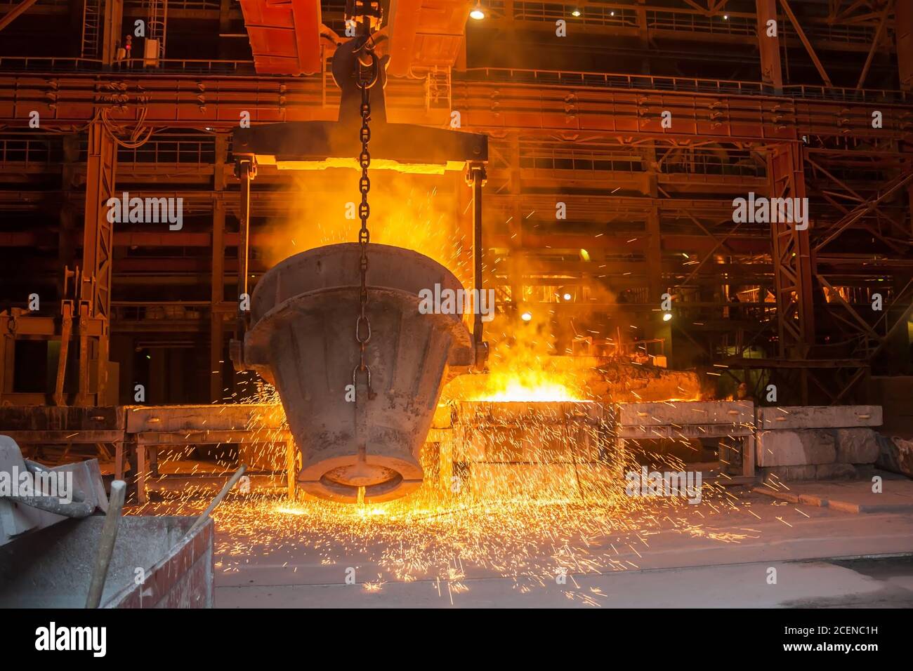 Smelting metal in a metallurgical plant Stock Photo - Alamy