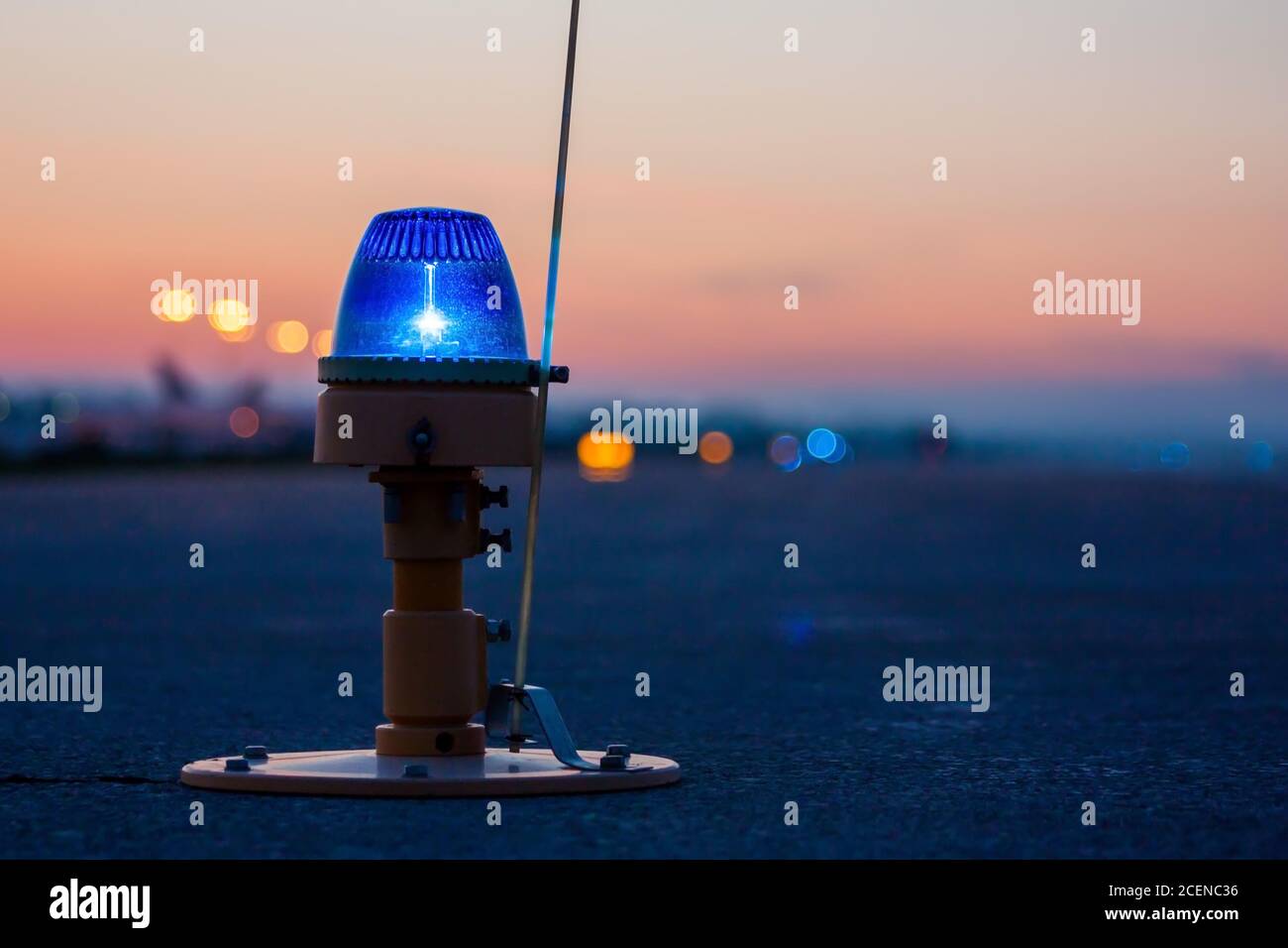 Taxiway lights, side row lights Stock Photo - Alamy