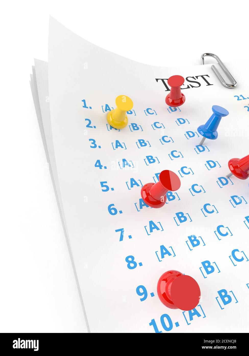 Test isolated on white background Stock Photo - Alamy