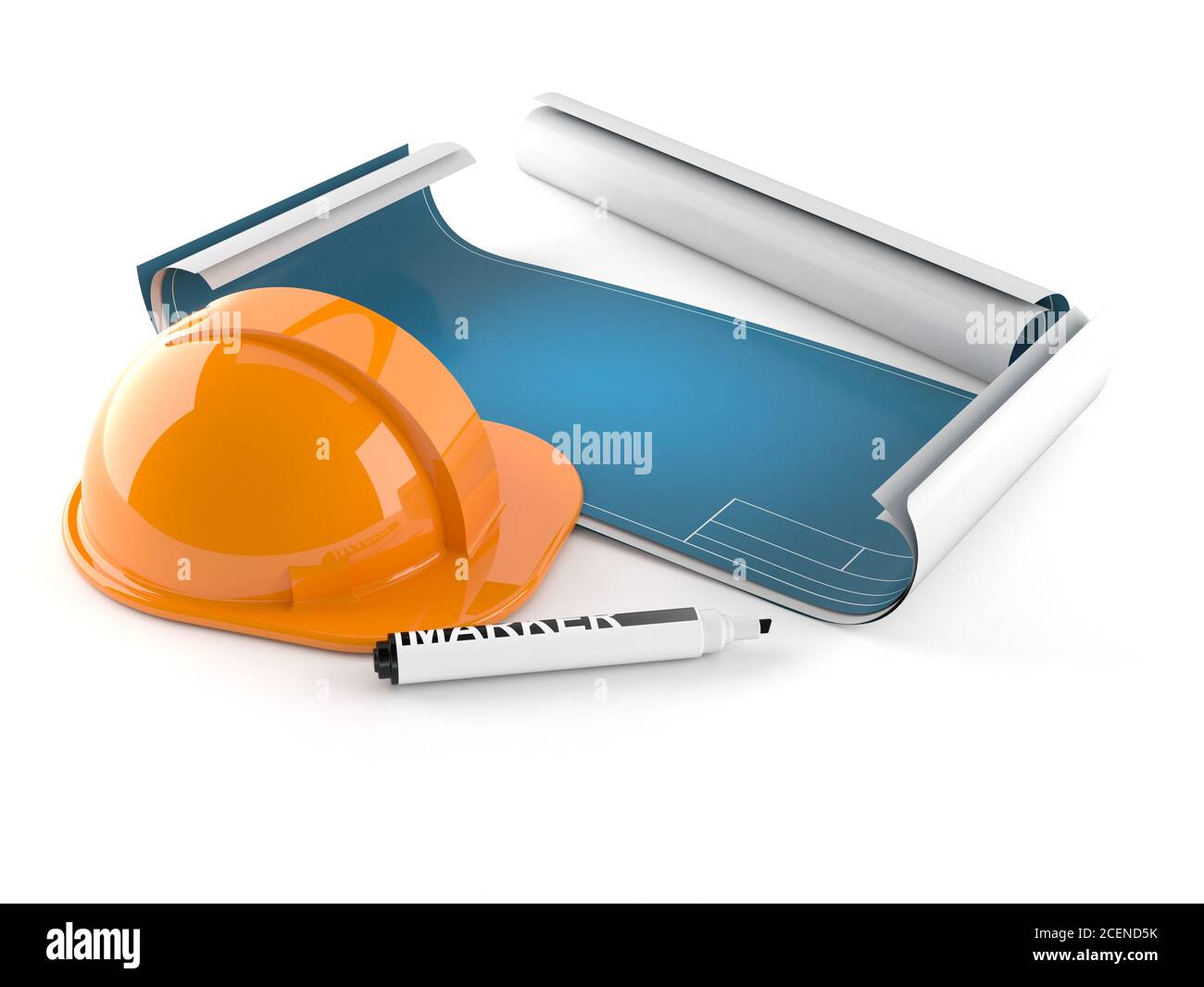 Blueprint isolated on white background Stock Photo - Alamy
