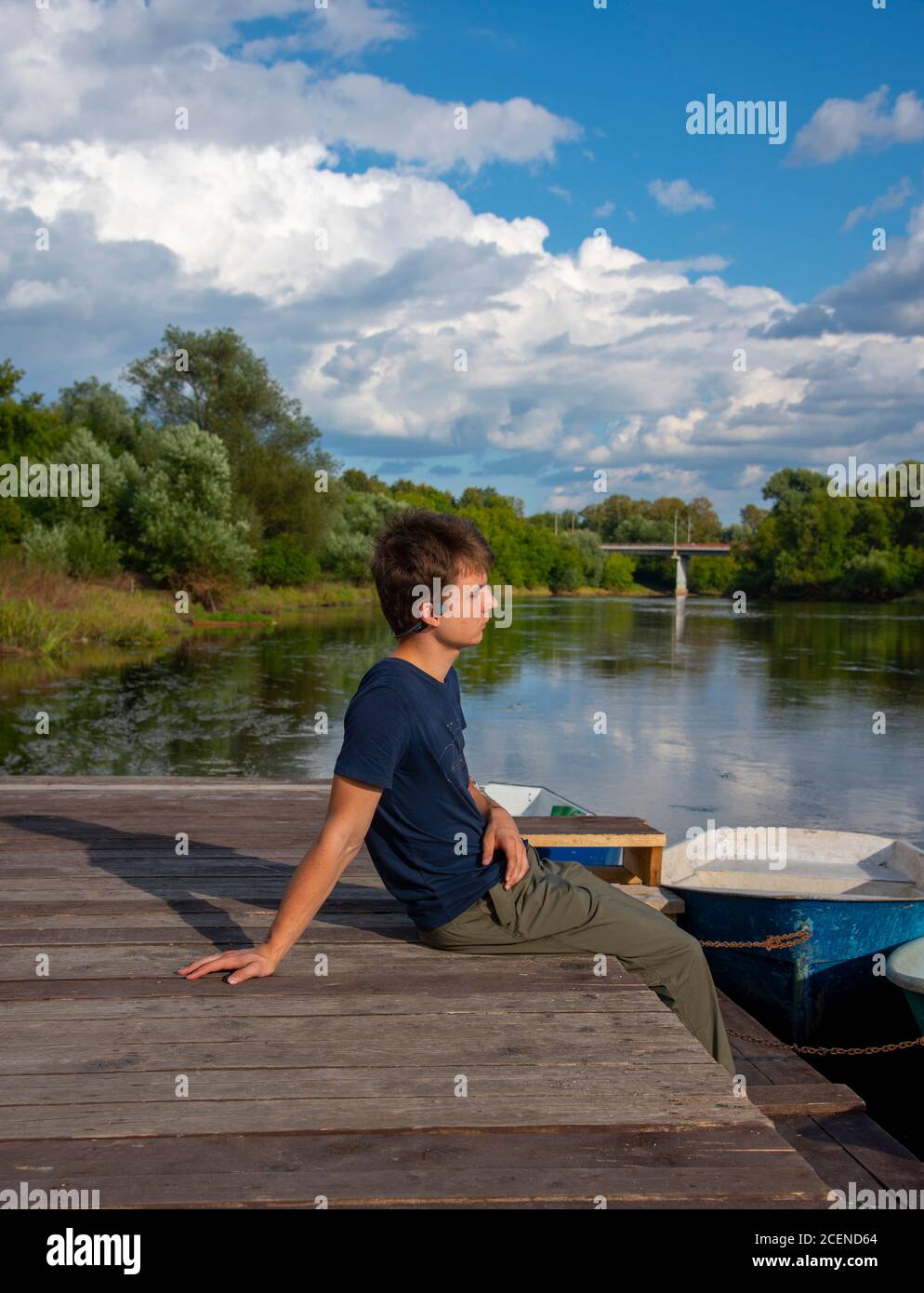 Young Man Fishing On Dock High Resolution Stock Photography and Images ...