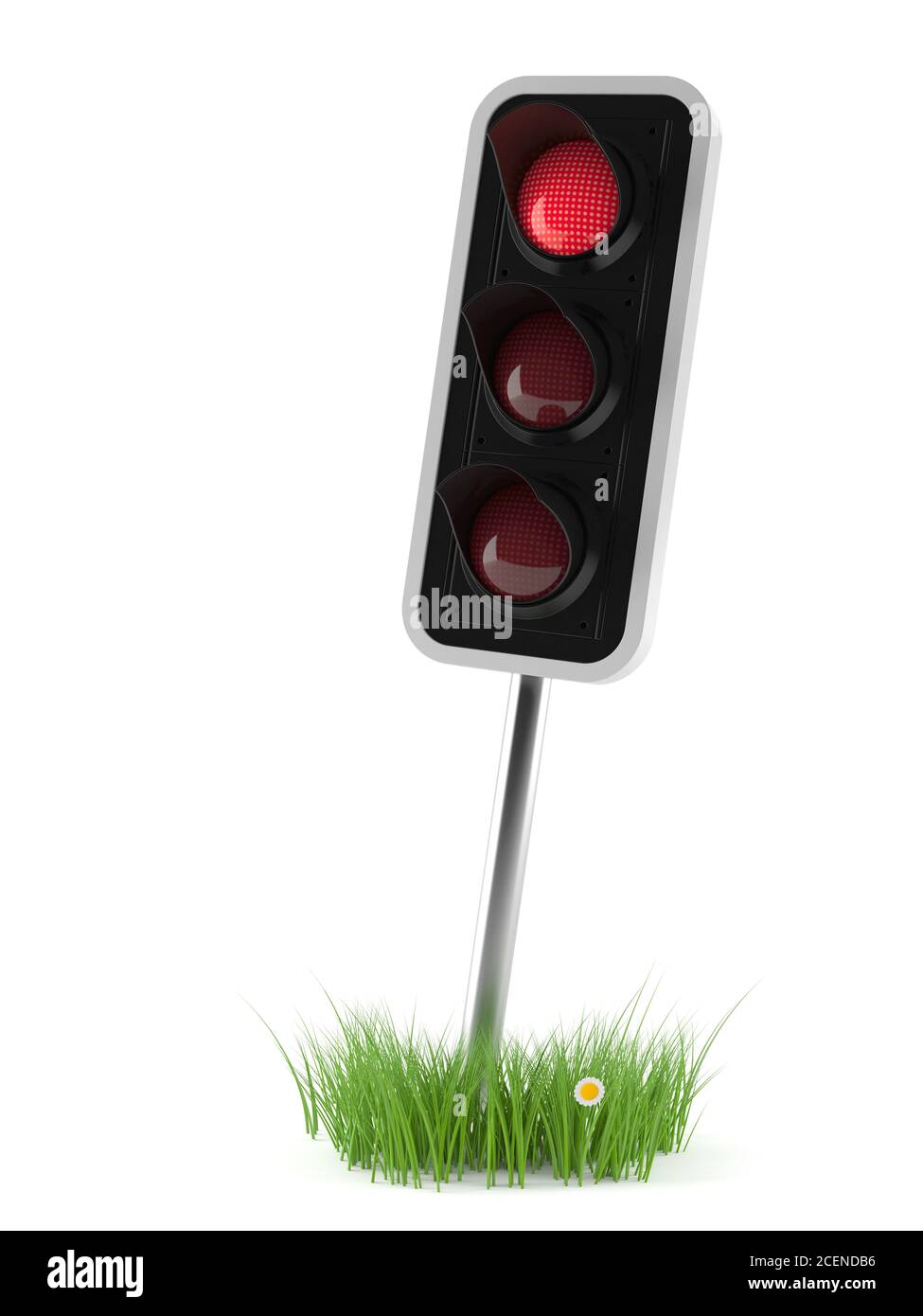 Red traffic light isolated on white background Stock Photo - Alamy