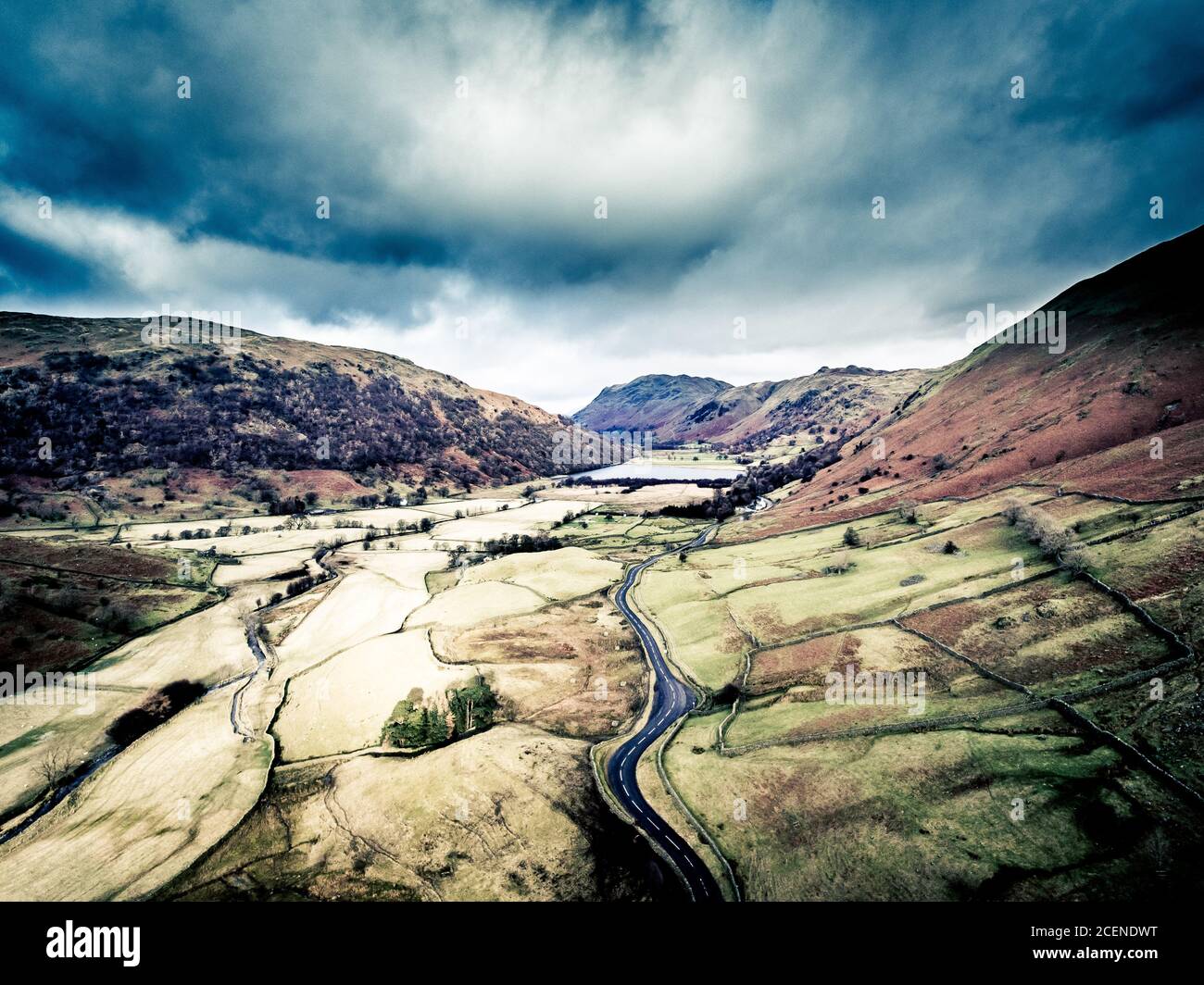 Lake District landscape, forest, lake, mountains, fells Stock Photo - Alamy