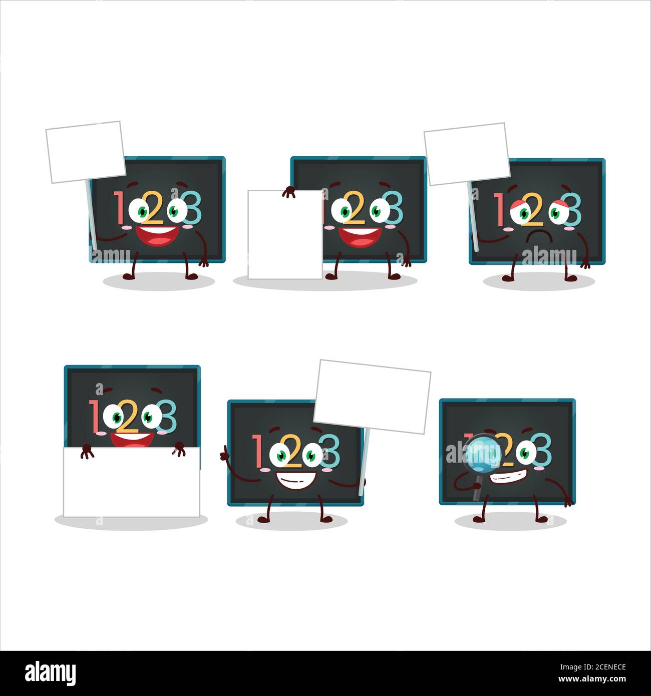 Numeric on board cartoon character bring information board Stock Vector ...