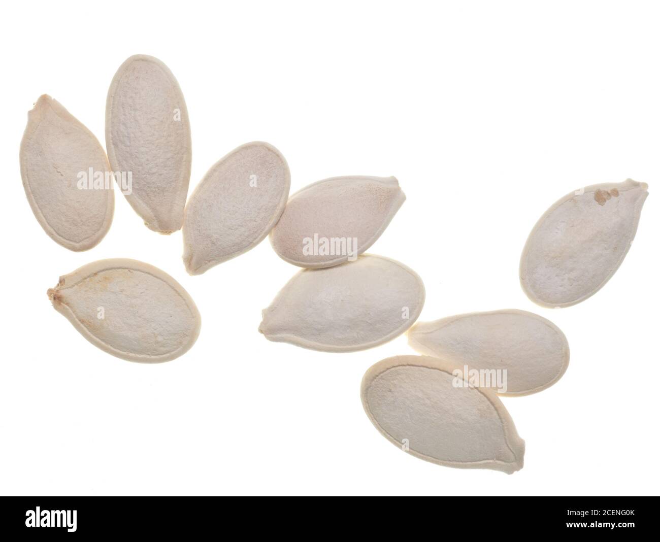 Pumpkin seeds isolated on white background Stock Photo - Alamy