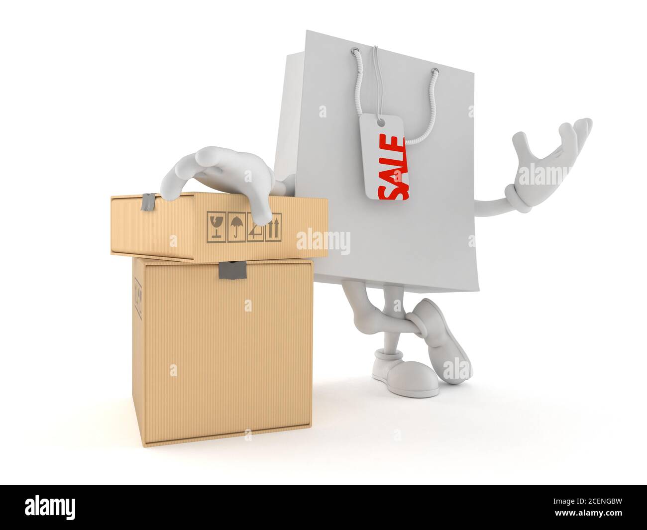 Paper cartons parcel shopping Cut Out Stock Images & Pictures - Alamy