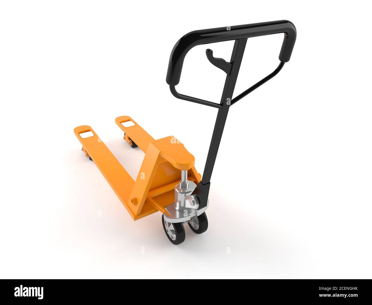 Hand pallet truck isolated on white background Stock Photo - Alamy