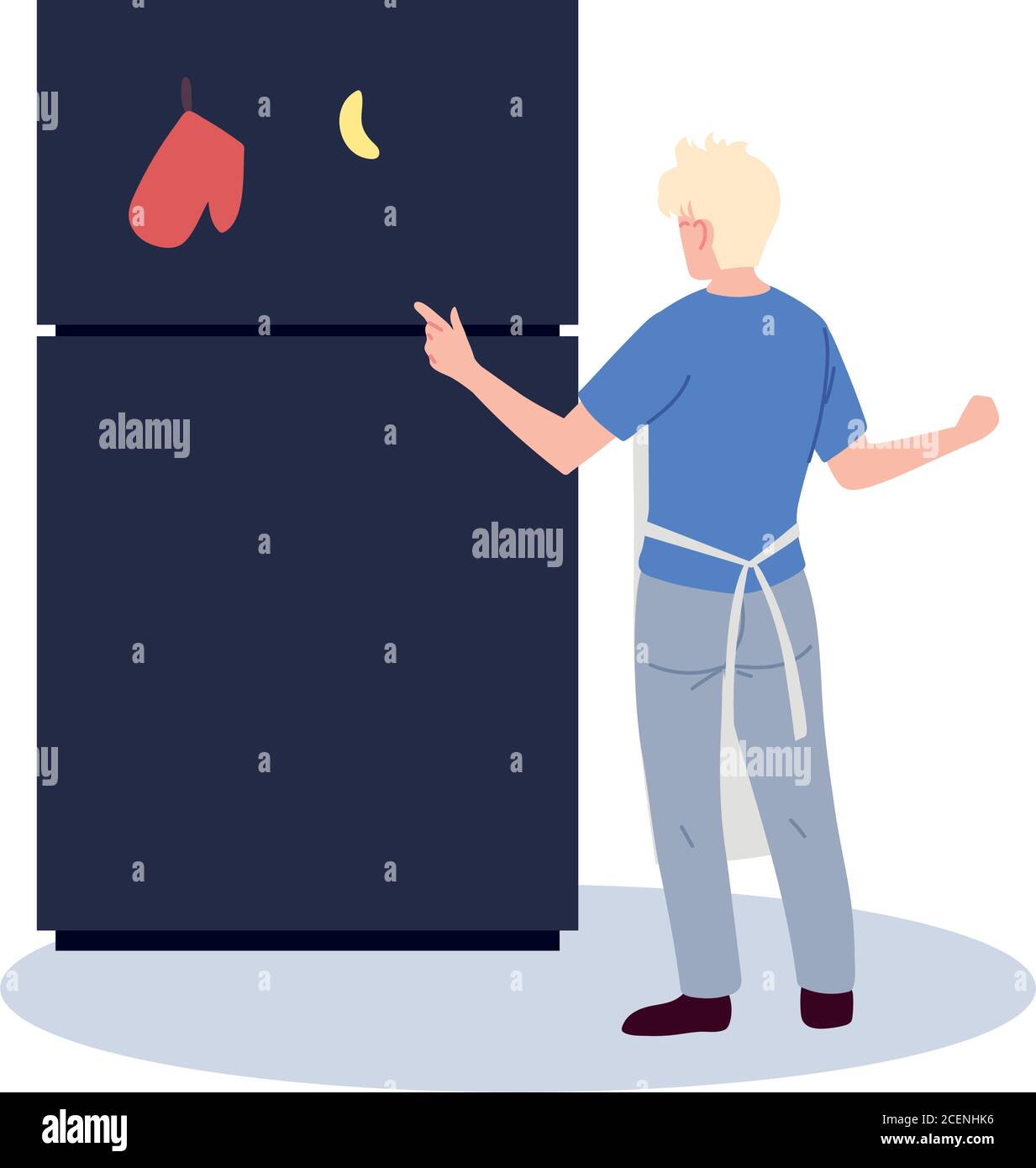 Person opening refrigerator Stock Vector Images - Alamy