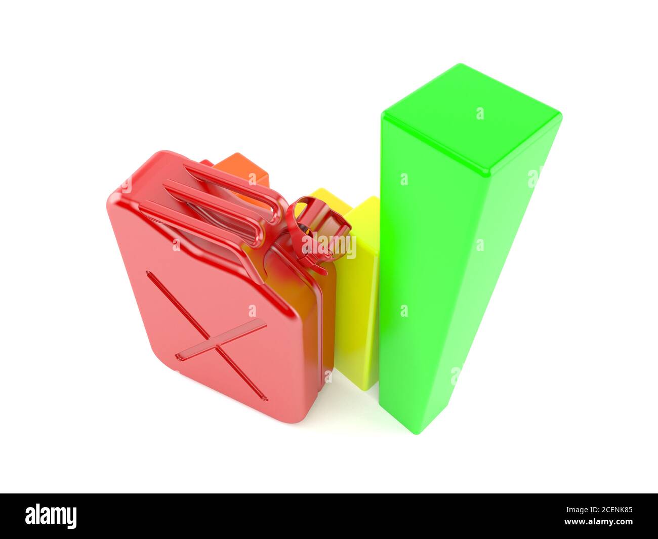 Gasoline canister with chart isolated on white background Stock Photo ...