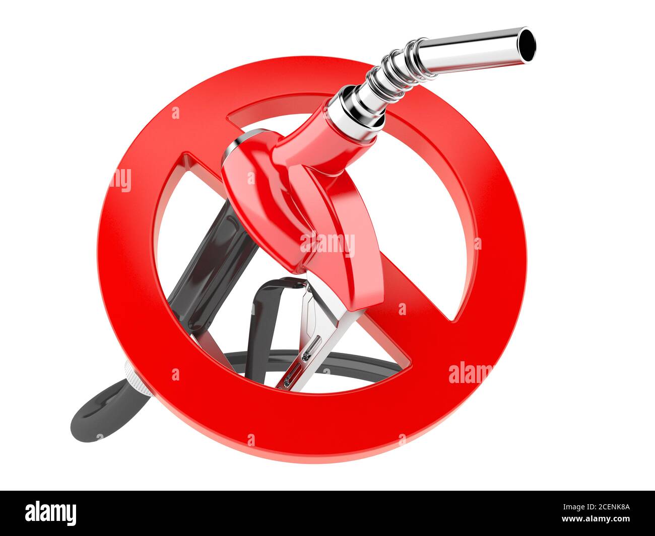 Gasoline nozzle with forbidden sign isolated on white background Stock ...