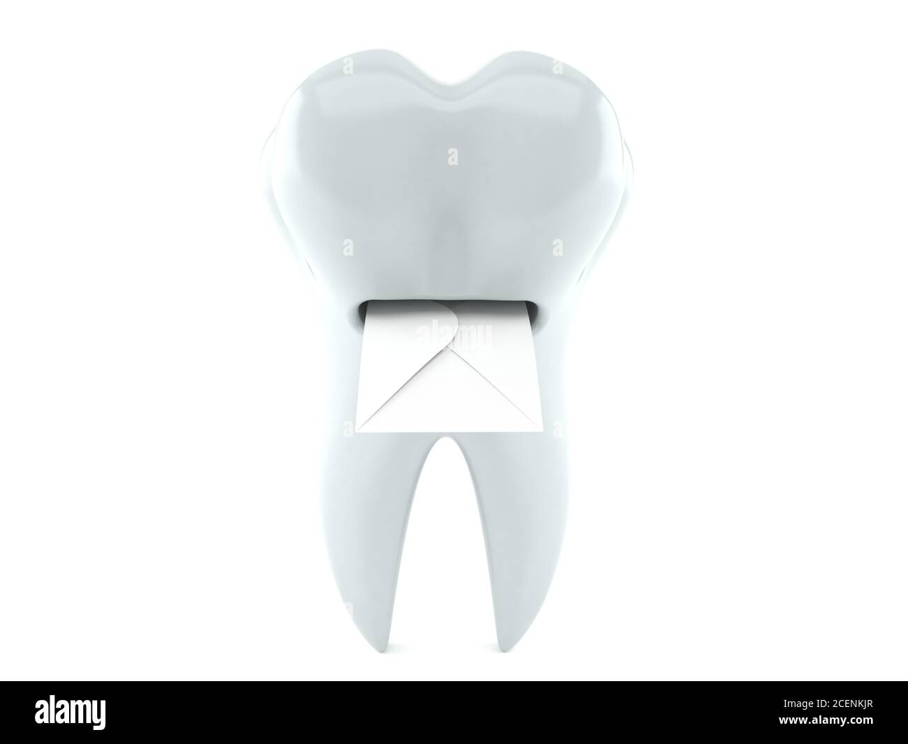 Tooth with letter isolated on white background Stock Photo - Alamy