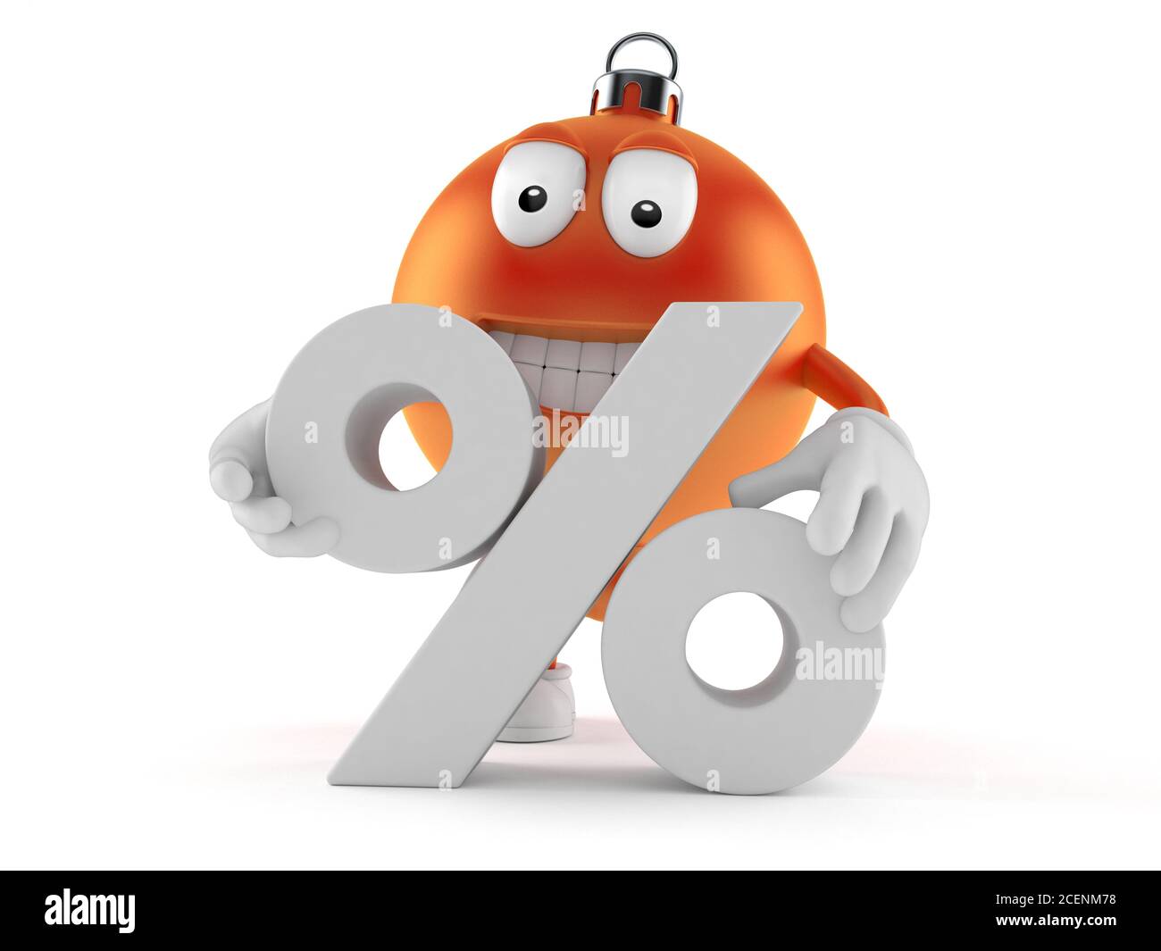 Christmas ornament character with percentage sign isolated on white ...