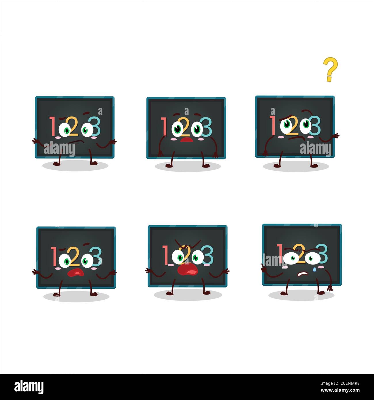 Cartoon character of numeric on board with what expression Stock Vector ...