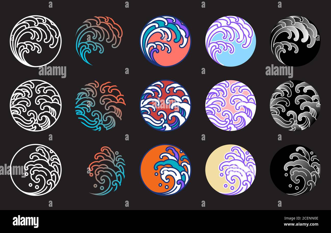 Japanese wave vector hi-res stock photography and images - Alamy