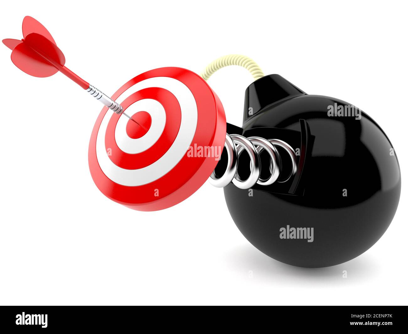 Bomb with bull's eye isolated on white background Stock Photo - Alamy