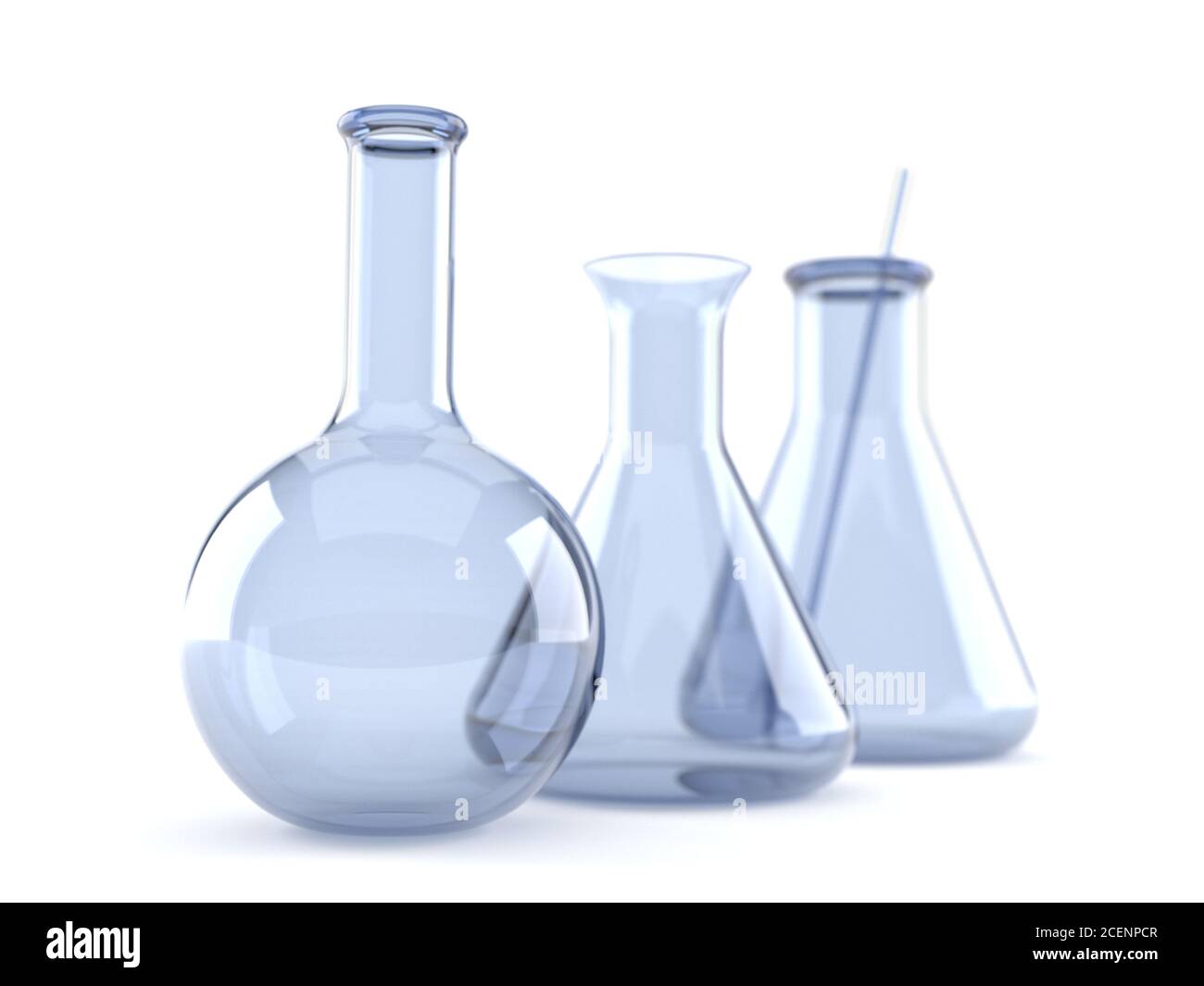 Chemistry flasks isolated on white background Stock Photo - Alamy