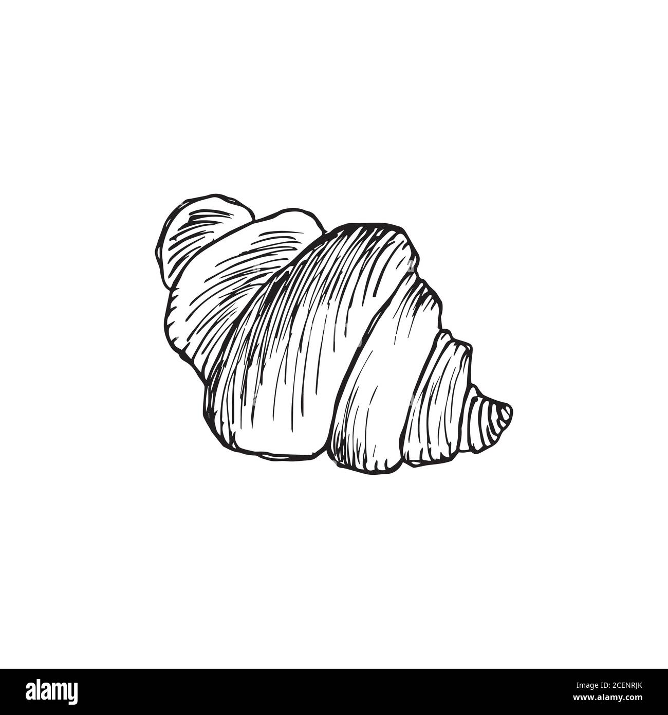 Croissant sketch icon isolated on white background. Hand drawn icon of a croissant Stock Vector ...