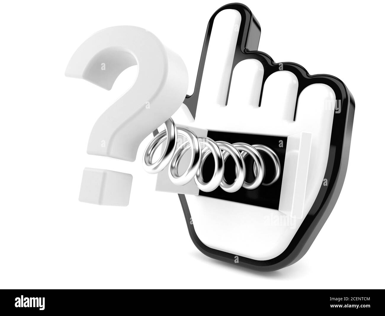 Cursor with question mark isolated on white background Stock Photo - Alamy