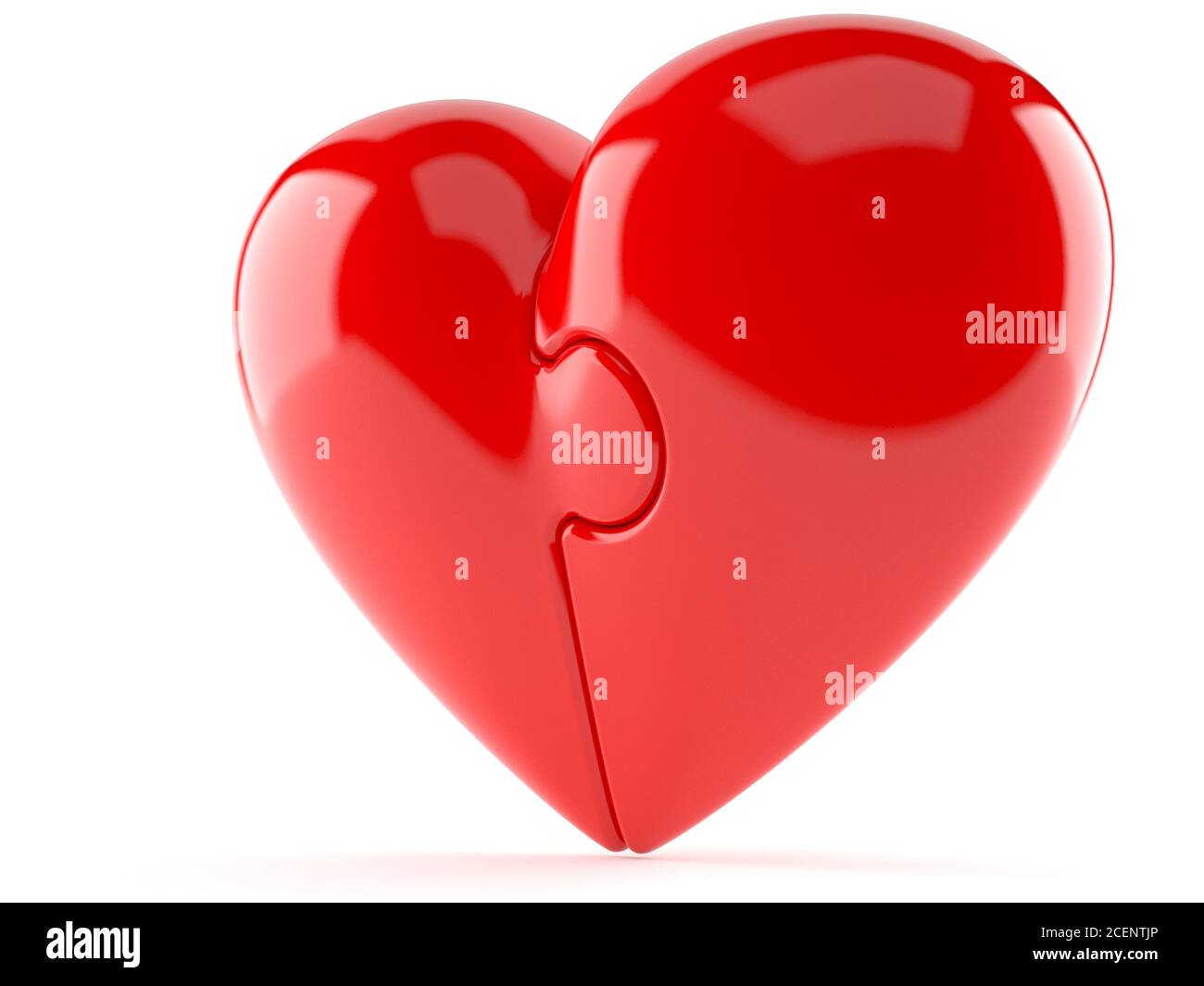 Heart in two parts isolated on white background Stock Photo - Alamy