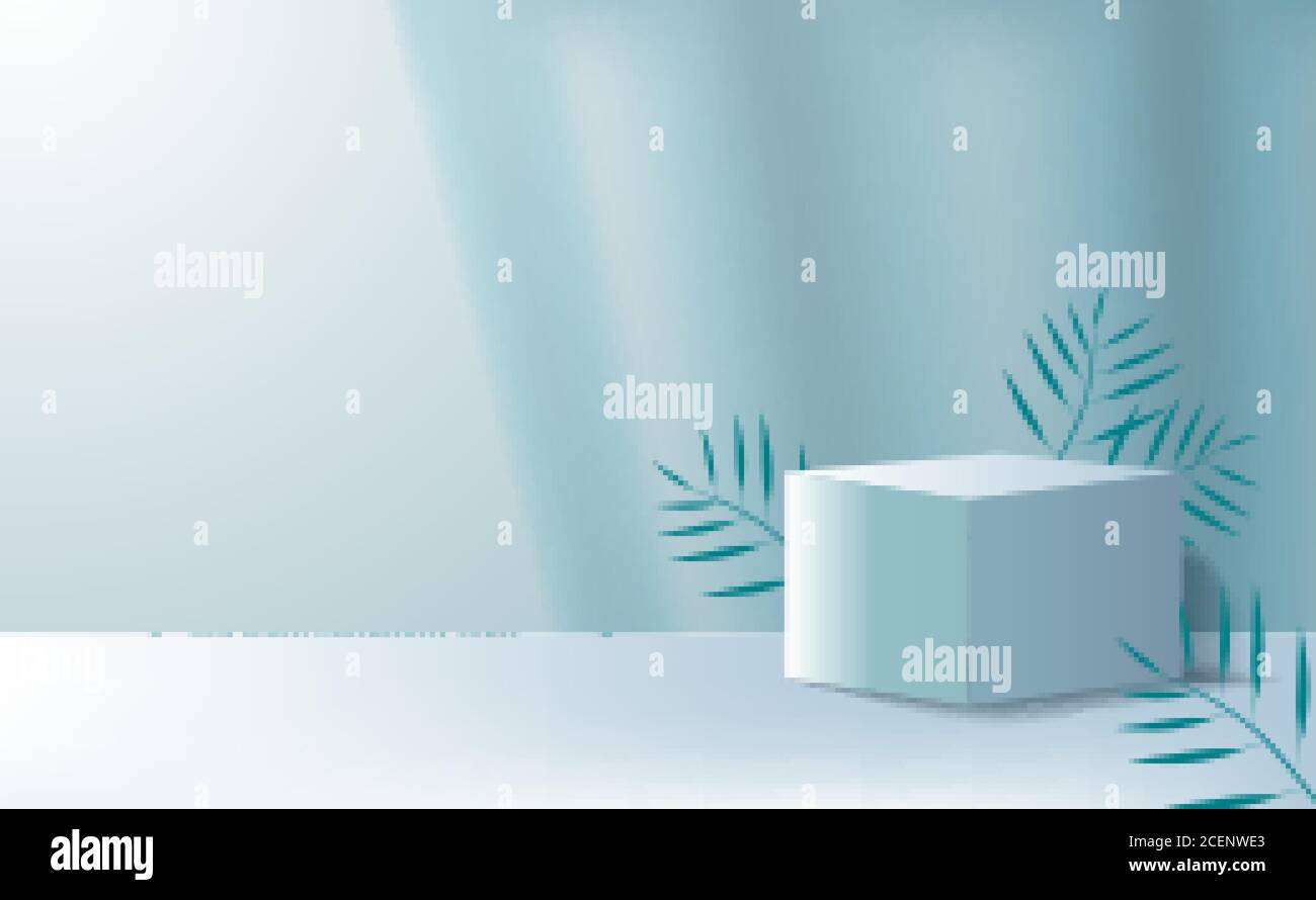 3d cube minimalism for product placement advertising with tropical ...