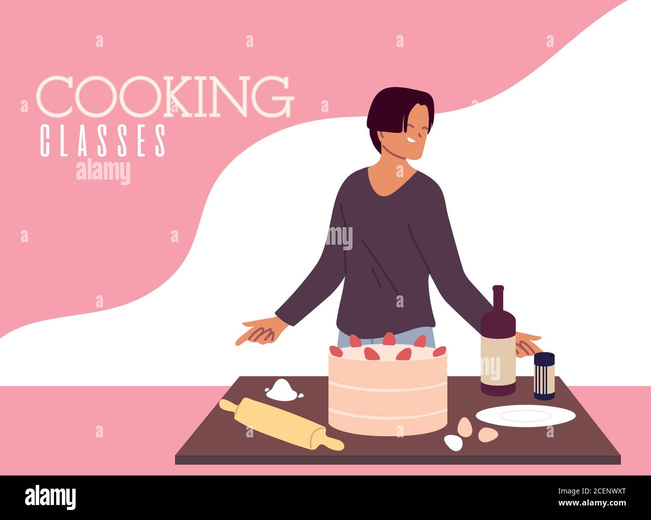Man busy in kitchen Stock Vector Images - Alamy