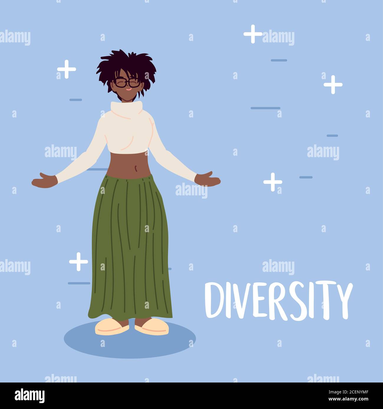 black woman cartoon design, diversity people multicultural friends and ...