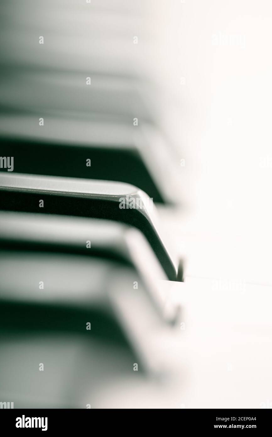Piano and keyboard piano, Music instrument. Black and white key. side ...
