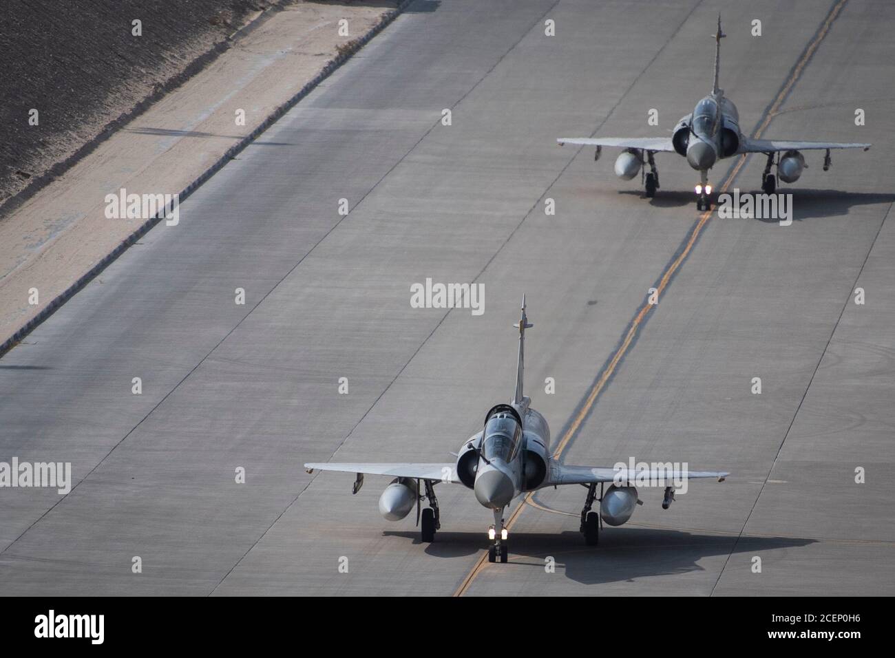 Qatari Emiri Air Force’s (QEAF) Mirage 2000s taxi out in preparation ...