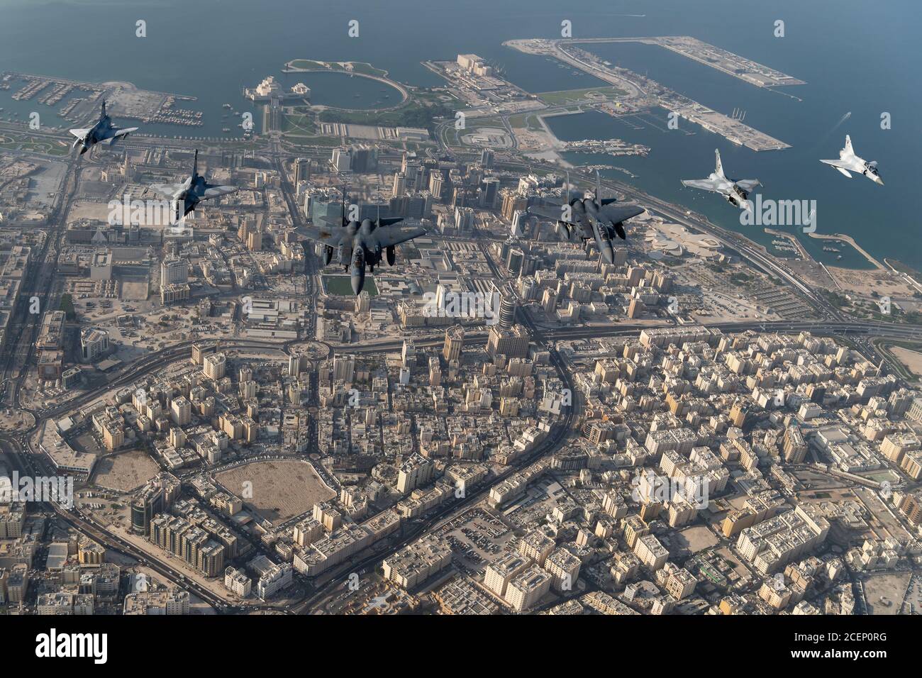 Qatari Emiri Air Force's (QEAF) Mirage 2000s and Rafales fly in ...