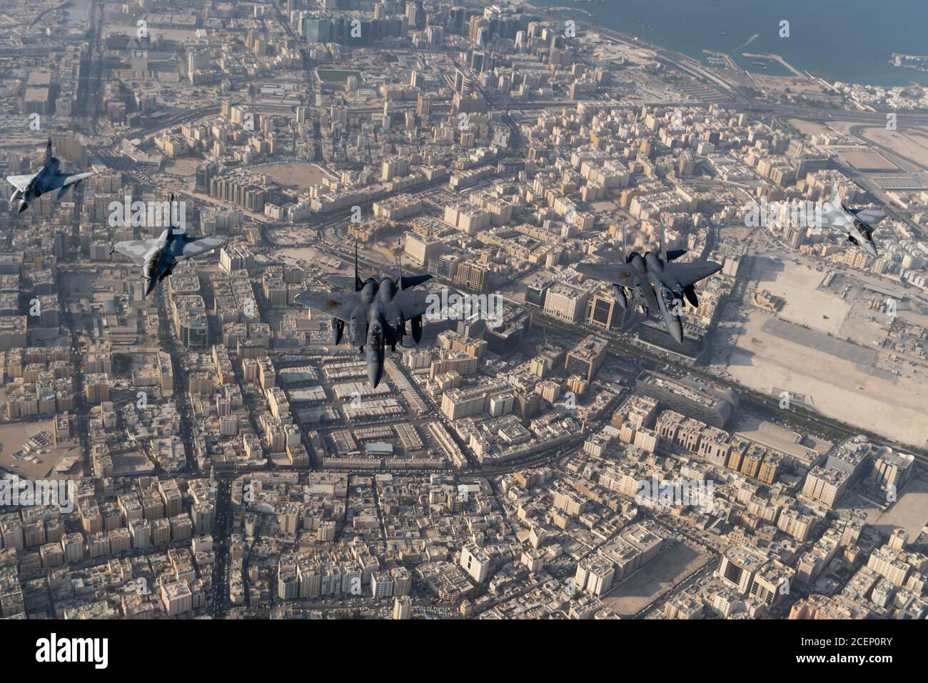 Qatari Emiri Air Force's (QEAF) Mirage 2000s and Rafales fly in ...