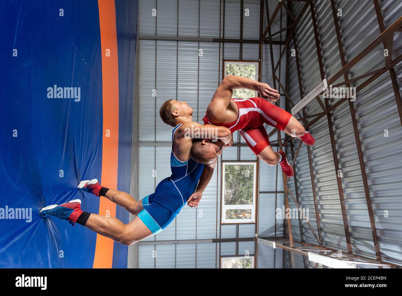 Greco-Roman wrestling training, grappling. Two greco-roman wrestlers in ...