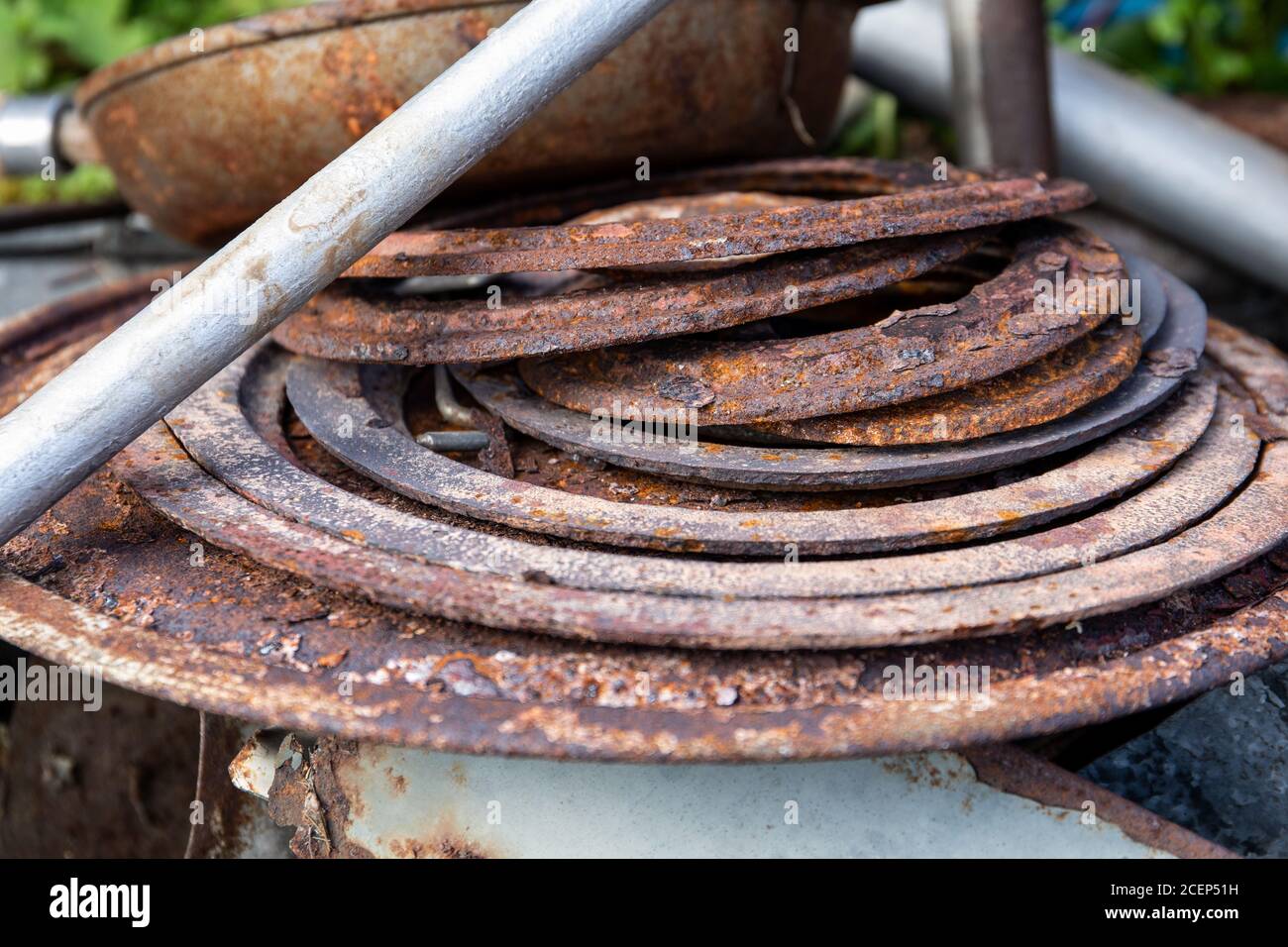 Stack of scrap metal.. Recycling and garbage concept Stock Photo - Alamy