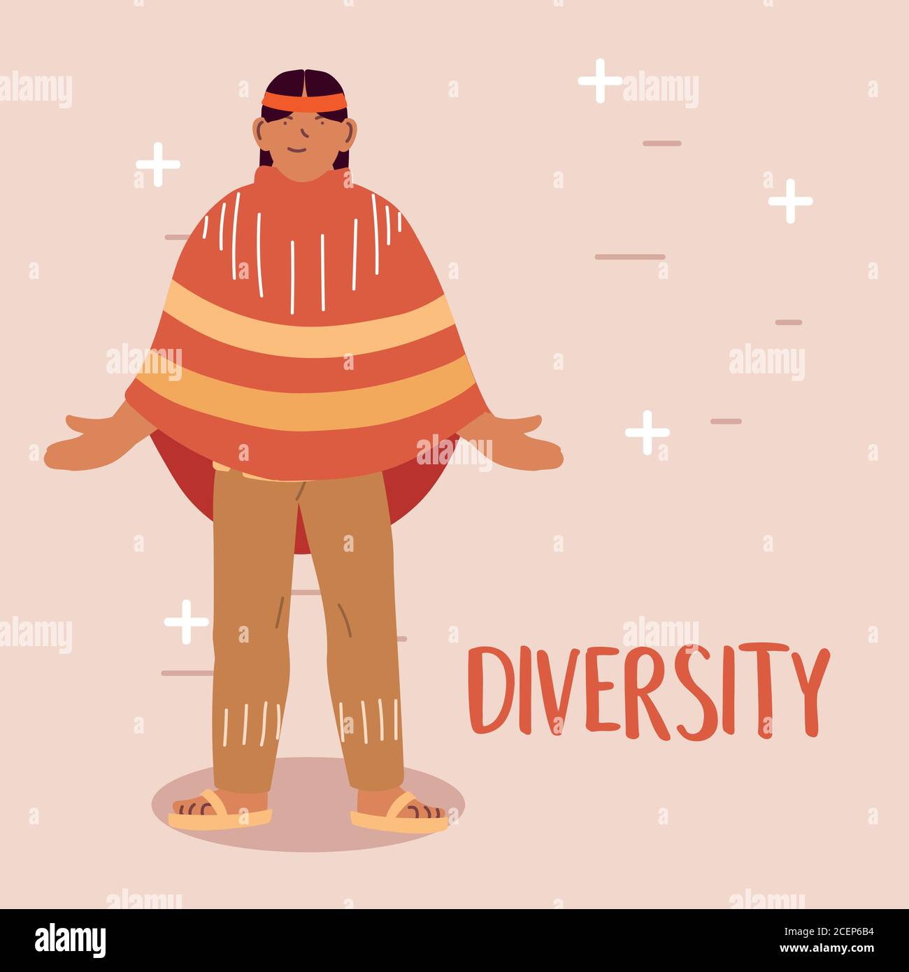 usa indian man cartoon design, diversity people multicultural friends ...