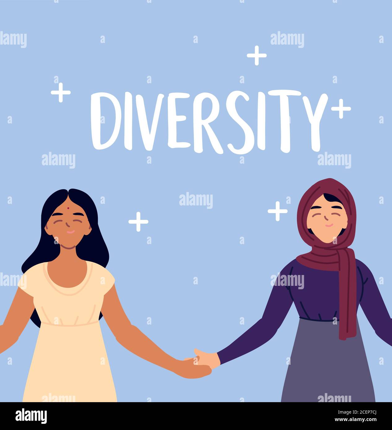muslim and indian women cartoons design, diversity multicultural ...