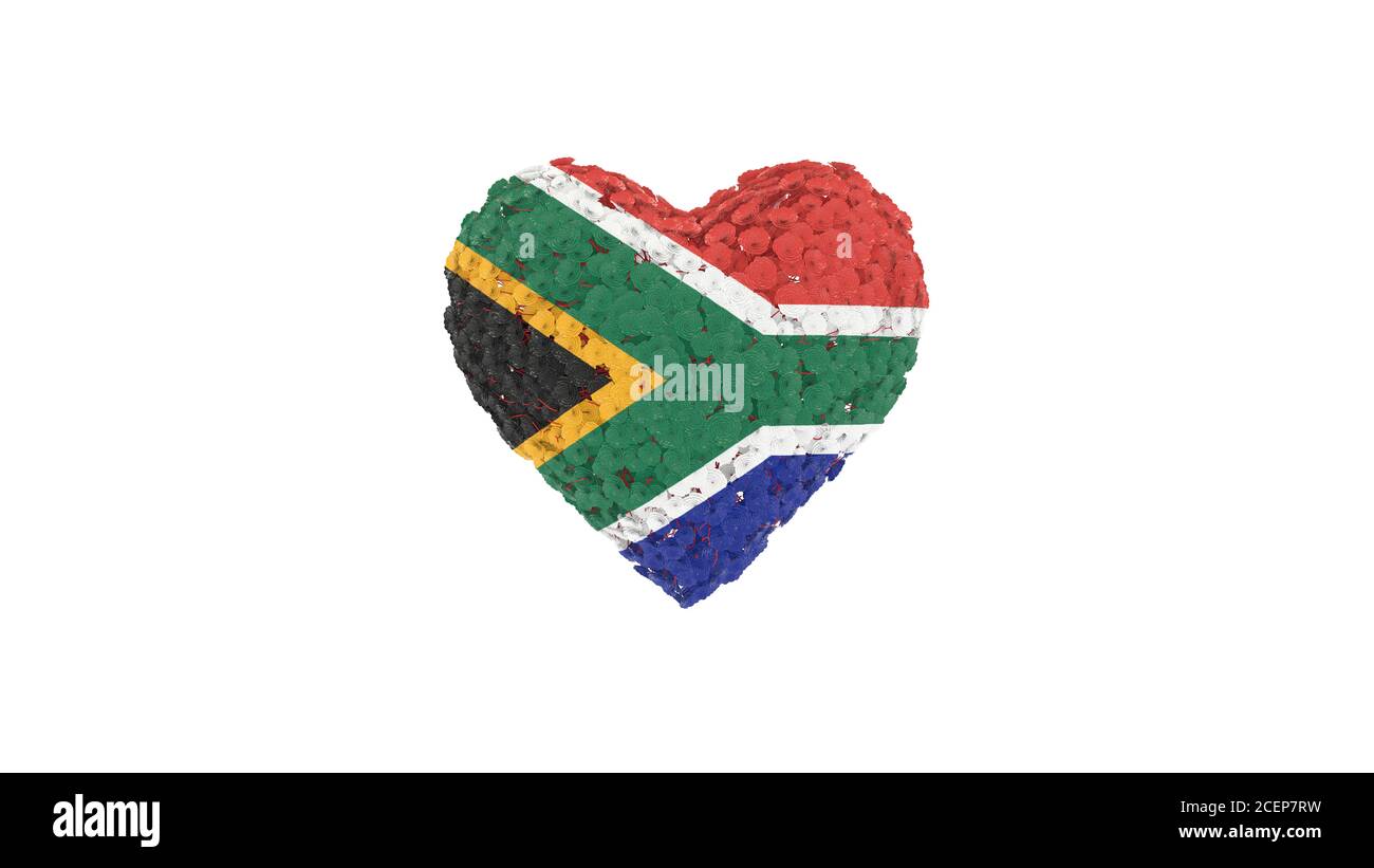 South Africa National Day. April 27. Freedom Day. Heart shape made out ...