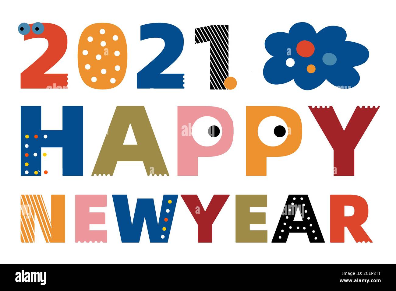 Happy new year colorful letters hi-res stock photography and images - Alamy