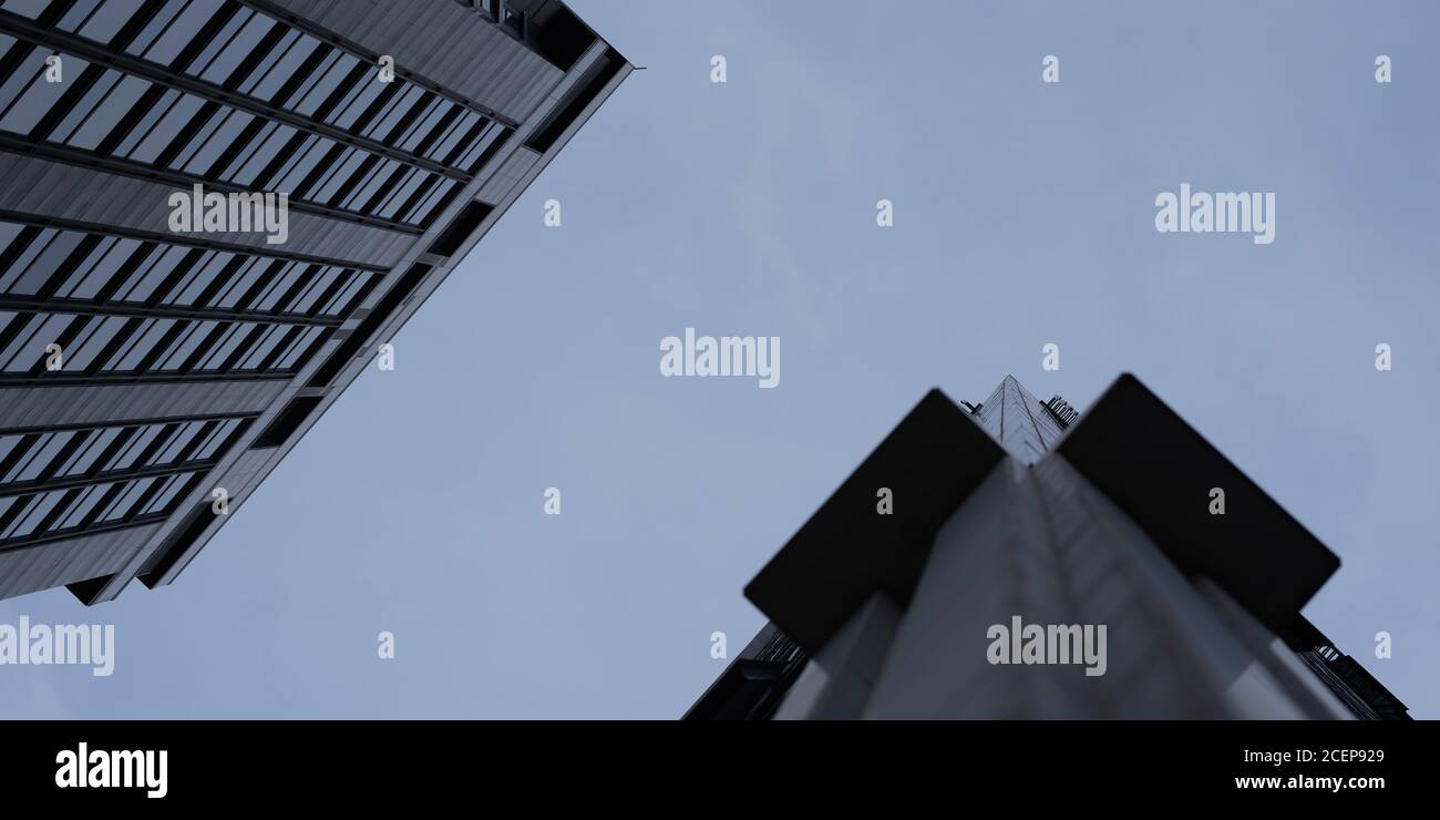 Low-angle shot of tall modern buildings, minimalist architecture Stock ...