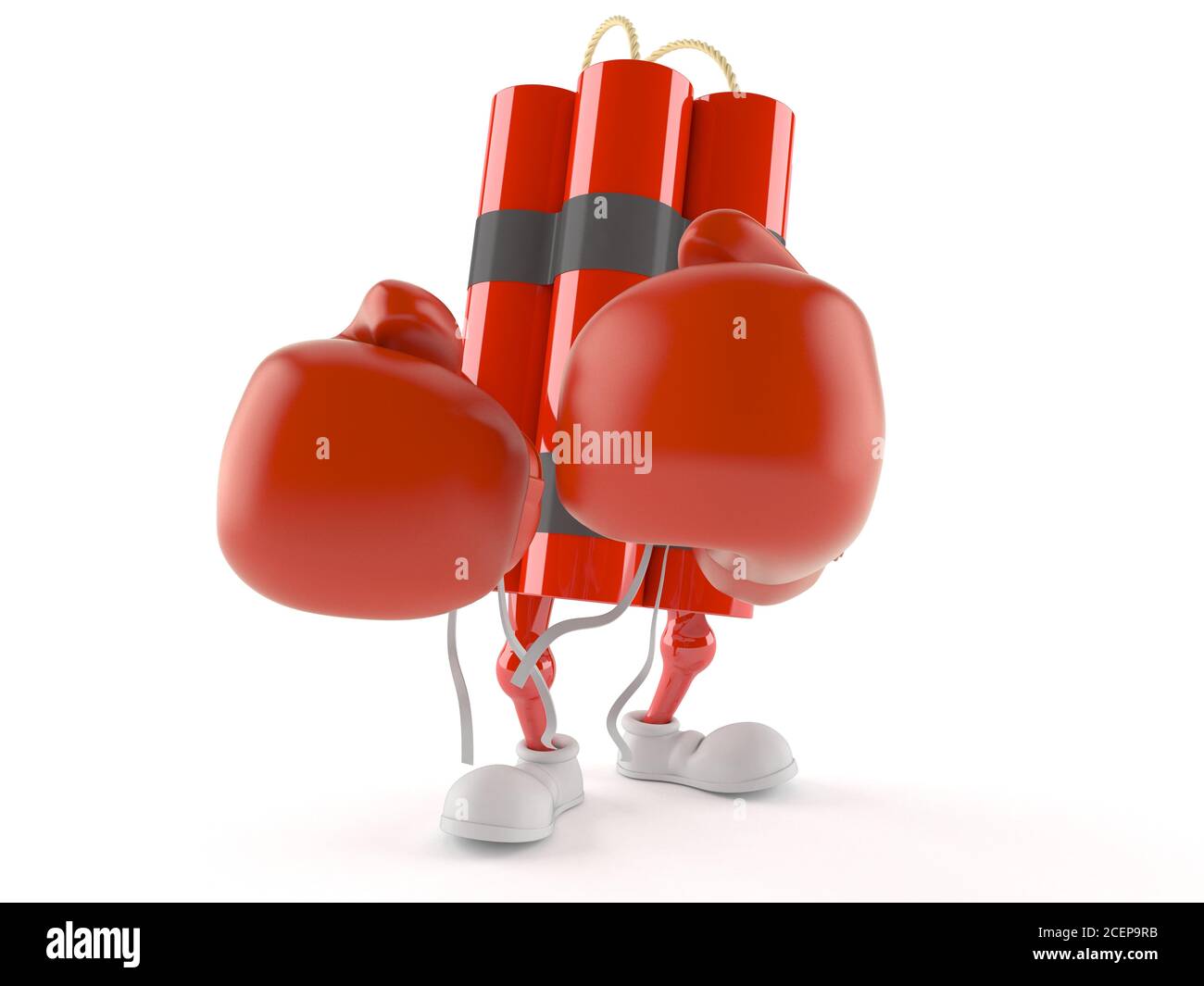 Dynamite character with boxing gloves isolated on white background ...