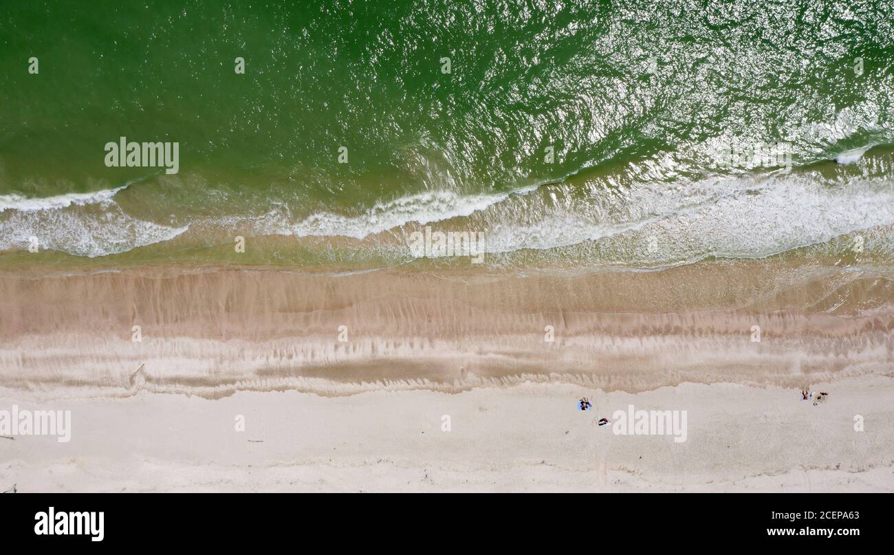 sandy beach on the seashore, view from above Stock Photo - Alamy