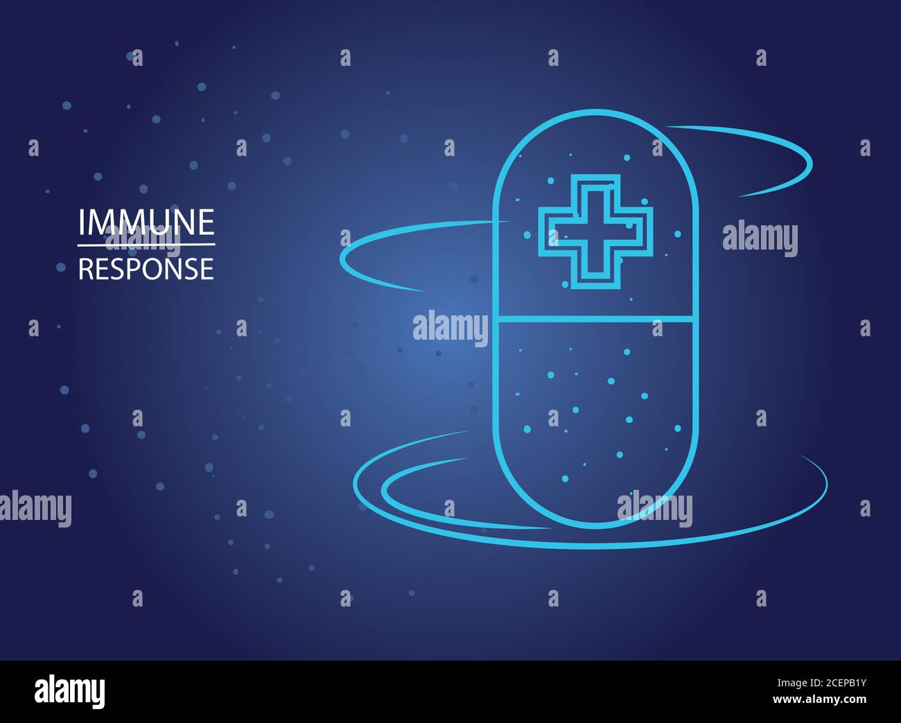 immune response, cross with protection symbol vector illustration ...